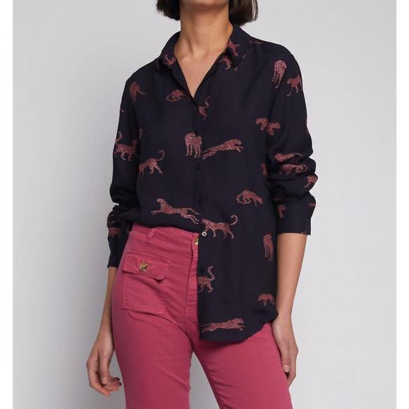 Vilagallo | Tops | New Vilagallo Gaby Shirt In Cheetah Jacquard | Poshmark